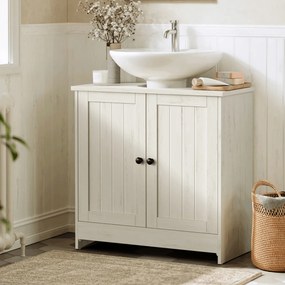 Koupelnová skříňka 60x30x61cm, mdf, bílá, AUK-E1155 WT