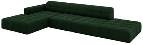 OnaDnes -20% Lahvově zelená sametová rohová pohovka Cosmopolitan Design Chicago 341 cm, levá