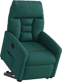 Zvedací polohovací křeslo tmavě zelené textil 3303038