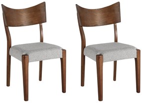 Sada 2 dřevěných jídelních židlí šedé EDEN Beliani
