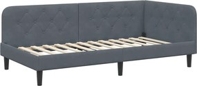 Rohový rám postele Tmavě šedá 90 x 200 cm samet 3394155
