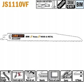 Cmt JS1110VF-5 Pila ocaska L 225 I 205 H 22 K 1,60 Ts 3,2-5