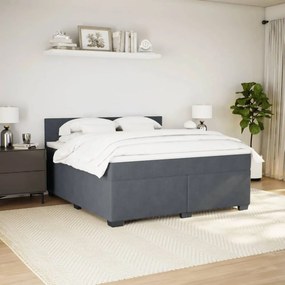 Box spring postel s matrací tmavě šedá 180x200 cm samet 3288679