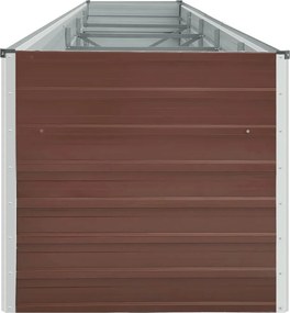vidaXL Vyvýšený záhon pozinkovaná ocel 400 x 80 x 77 cm [47062] Barva: Hnědá