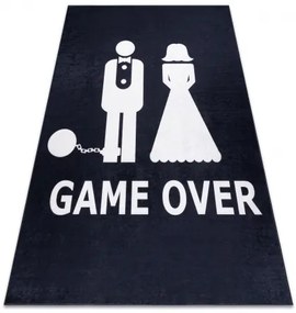 Dywany Luszczow Dětský kusový koberec BAMBINO 2104 pratelný 'Game over', protiskluz, černý Rozměr koberce: 80 x 150 cm