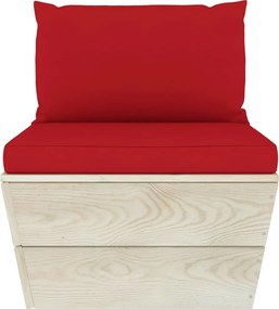 vidaXL 6dílná zahradní sedací souprava z palet + podušky smrkové dřevo [3063534] Barva: vínová červená