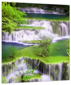 Obraz - Vodopády Huay Mae Khamin, Kanchanaburi, Thajsko (30x30 cm)