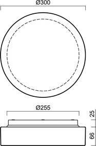 OS ELS70898 ELSA 2 IP stropní/nástěnné skleněné svítidlo bílá IP65 4000 K 13W LED HF - OSMONT
