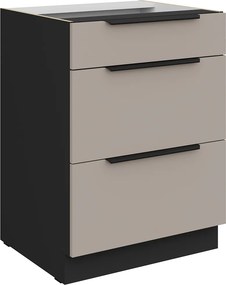 Kuchyňská linka ARIA cb | 390 cm | UNI dvířka | ANTI FINGERPRINT povrch | černá/béžová
