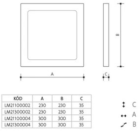 LED svítidlo LEDMED Mounted 18W teplá bílá 3000K LM21100002