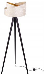 Stojací lampa Werona 7, 1x krémové textilní stínítko se vzorem, g, k