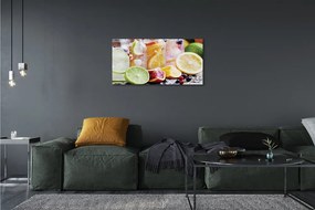 Obrazy na plátně Sklenice ovocný koktejl ledu 100x50 cm