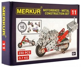 Stavebnice MERKUR 011 Motocykl 10 modelů 230ks v krabici 26x18x5cm