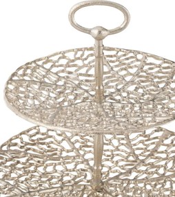 Champagne dekorační 3-patrový etažér Coral Cake - Ø 45*60 cm