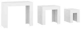 Hnízdové konferenční stolky 3 ks bílé dřevotříska - Default Title