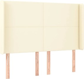 Čelo postele typu ušák krémové 147x16x118/128 cm umělá kůže 3119392
