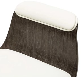 Kancelářská židle bílá ohýbané dřevo a umělá kůže,  283126