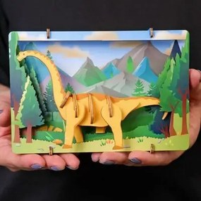 EscapeWelt 3D dřevěné puzzle Brontosaurus / Obtížnost: lehká / od 8 le