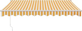 Zatahovací markýza žlutá a bílá 3,5 x 2,5 m textil a hliník 3154432