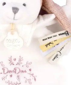 Doudou Dárková sada Plyšový muchláček medvídek s čepičkou růžový 25 cm