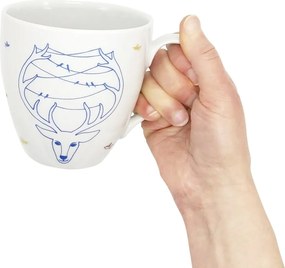 Porcelánový hrnek Pán lesa, 670 ml – s autorskou ilustrací jelena, český porcelán