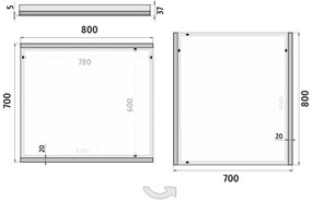 Nimco LED zrcadlo 800x700 - ZP 12003