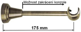 GARNÝŽE-HEBR Garnýž Cylinder crystal mosaz jednoduchá 360 cm