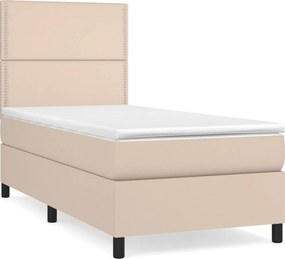 vidaXL Box spring postel s matrací 80 x 200 cm umělá kůže [3142754] Barva: cappuccino