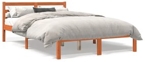 Rám postele voskově hnědý 120 x 200 cm masivní borovice - Default Title