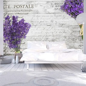 Samolepící tapeta vintage levandule - Lavender postcard
