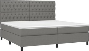 Box spring postel s matrací tmavě šedá 200x200 cm textil 3142042