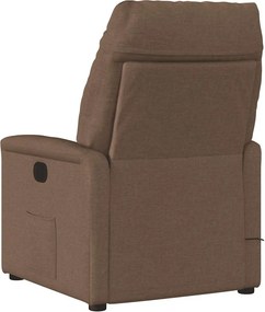 Elektrické polohovací křeslo hnědé textil 3303016