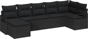 Set pohovek 7 ks Černá polyratan 3355142