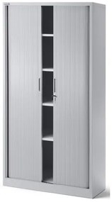 JAN NOWAK - Kovová policová skříň se zámkem a posuvnými dveřmi MIA - šedá - rozměr 185x90 cm - 3D7077