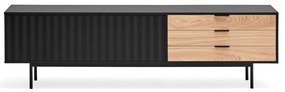 TV stolek v dekoru dubu v černo-přírodní barvě 180x52 cm Sierra – Teulat