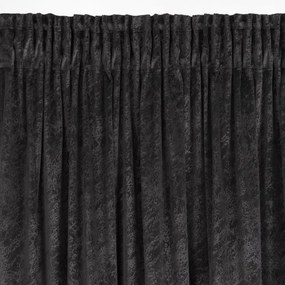 Černý sametový závěs RIVA s mramorovým vzorem 140x270 cm