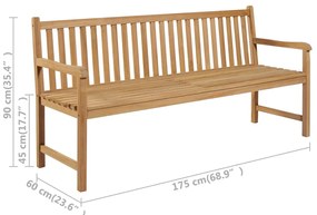vidaXL Marketos Zahradní lavice se světle modrou poduškou 175 cm masivní teak