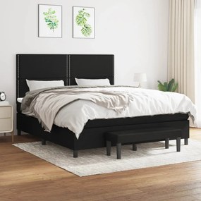 Box spring postel s matrací černá 180x200 cm textil 3136535