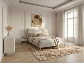 Béžová čalouněná dvoulůžková postel s roštem 160x200 cm Sary – Bobochic Paris