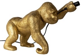 Zlatá stolní lampa ve tvaru opice – 43x19x30 cm