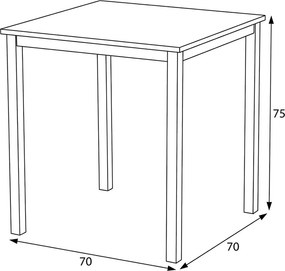 Autronic Jídelní stůl GDT-201 70x70 cm Odstín: Bílá