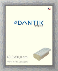 DANTIK rámeček 40x50 | PAINT modrá velká (Sklo Čiré)