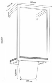 Nástěnný květináč 38x18 cm černá