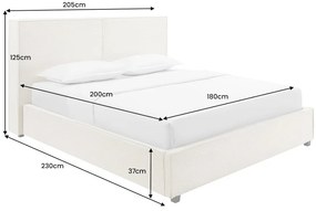 Invicta Čalouněná postel ROCO 180x200 s úložným prostorem béžová 45921