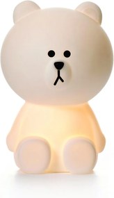 Mr Maria Dětská medvědí LED lampa Bruno S, bílá barva, plast