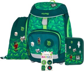 Oxybag OXY SHERPY - školní set Playworld 4 ks: batoh, penál, sáček, placky