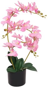 Umělá rostlina orchidej s květináčem 65 cm růžová - Default Title