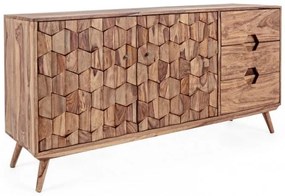 BIZZOTTO hnědá komoda KANT se 2 dvířky a 3 zásuvkami 77x145 cm 0746519