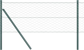 Hexagonální kotvení plotu 10 x 0,6 m Ocel potažená PVC Zelená 3352631