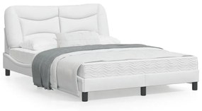vidaXL Rám postele s LED osvětlením bílý 120 x 200 cm umělá kůže